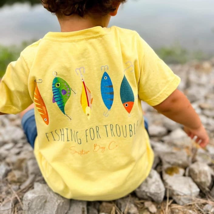 Fishing For Trouble Short Sleeve Boys Shirt – Southern Boy Co.