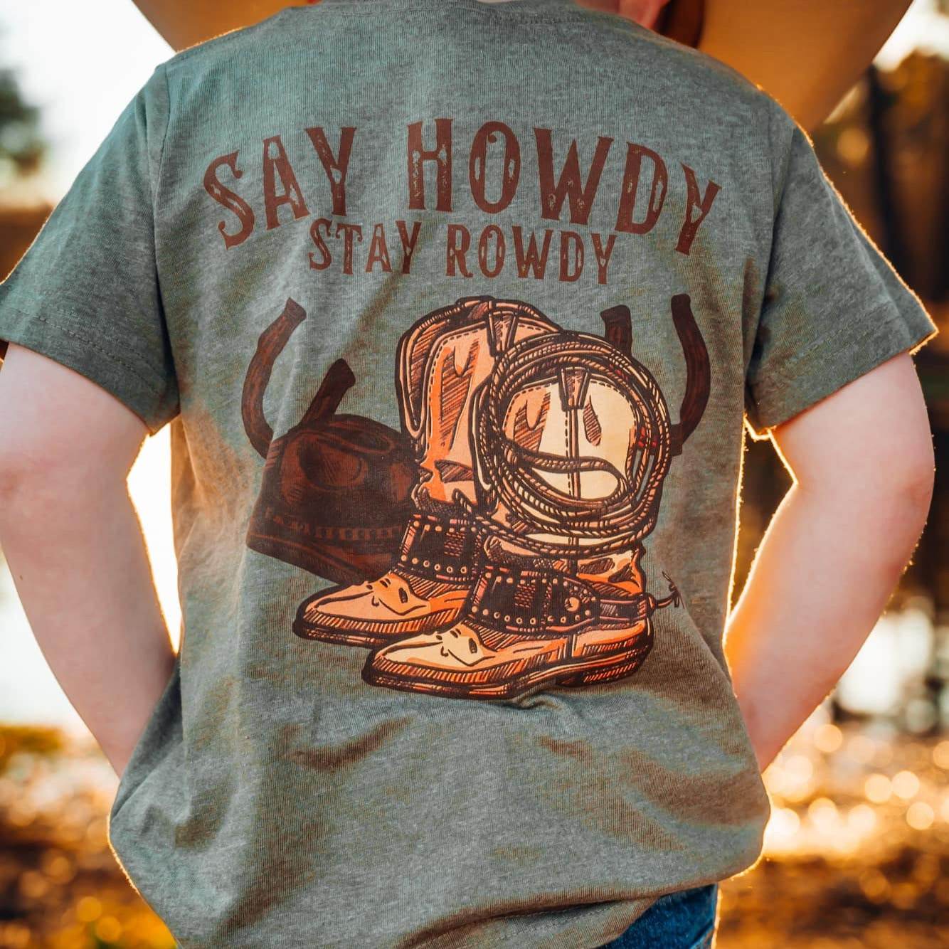 Say Howdy and Stay Rowdy Short Sleeve Boys Shirt – Southern Boy Co.