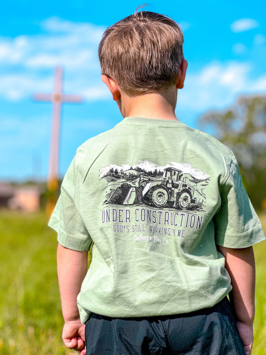 Under Construction Boy’s Short Sleeve Shirt – Southern Boy Co.