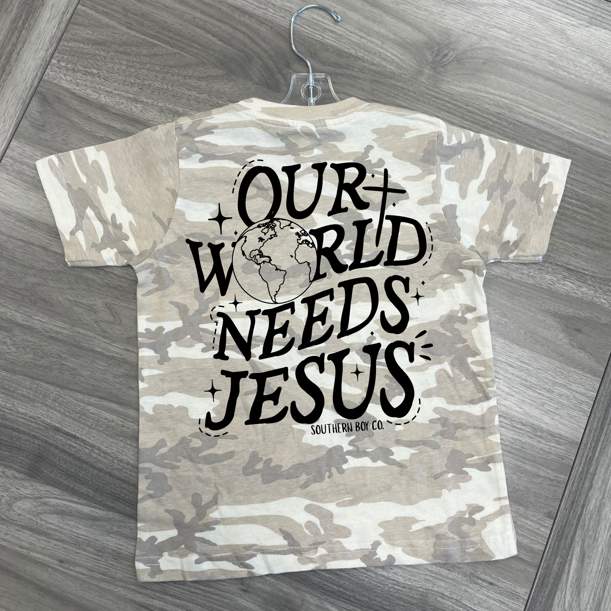 Our World Needs Jesus Kid's Short Sleeve Shirt – Southern Boy Co.