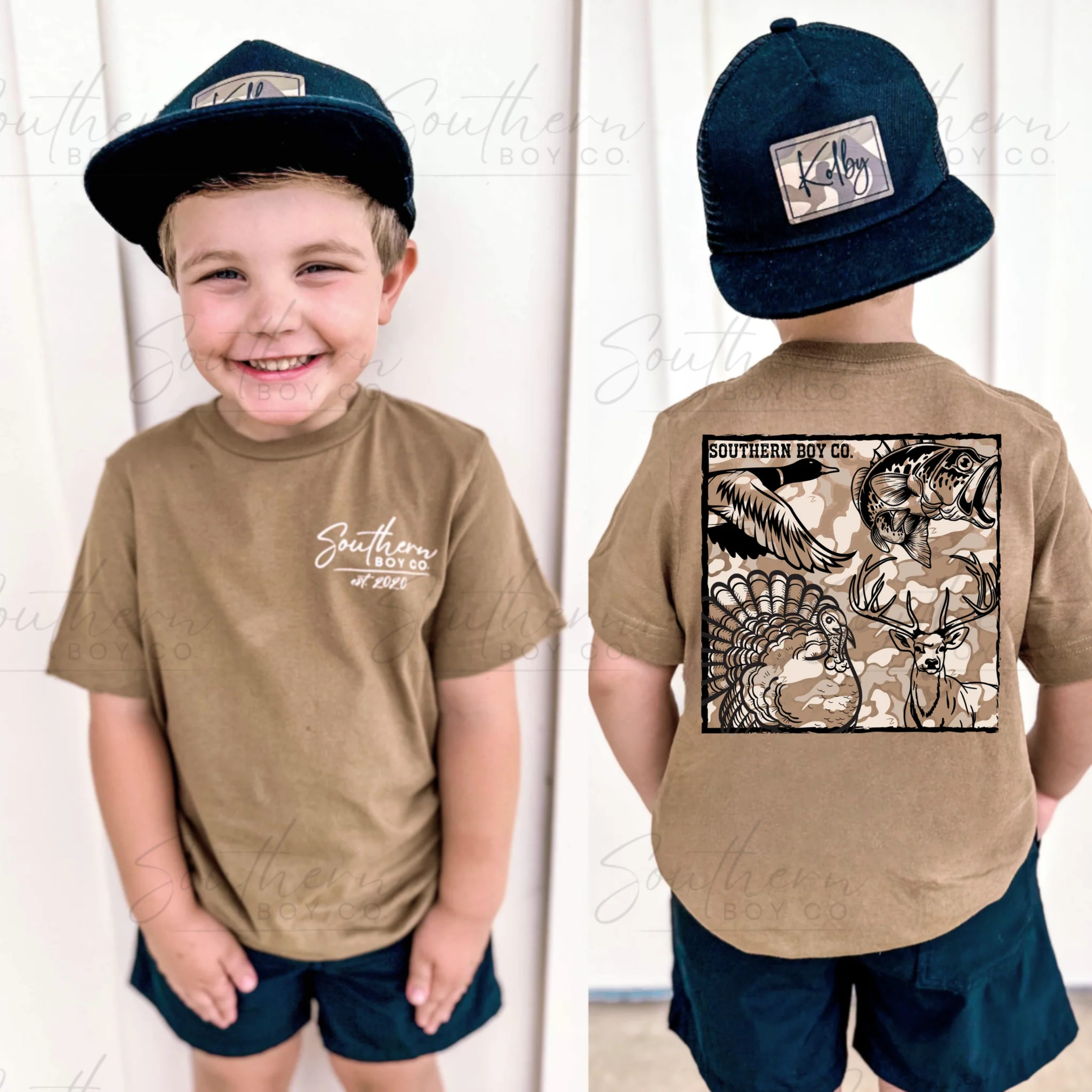 Camo Square Hunt & Fish Boy’s Short Sleeve Shirt – Southern Boy Co.